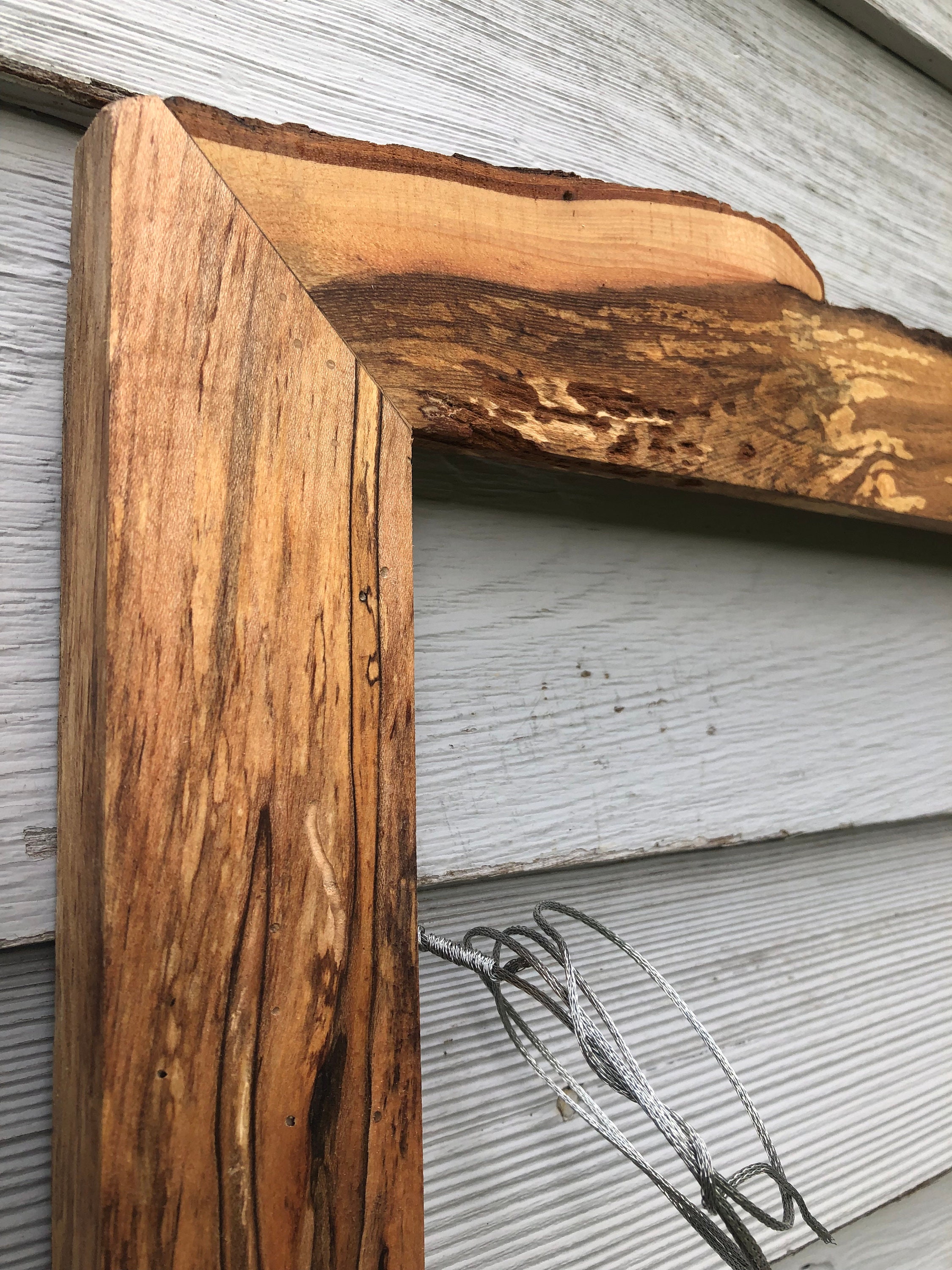 Distressed Ambrosia Maple Frame With Live Edge Spalted Maple Capital ...