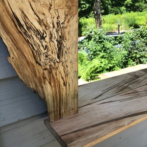 Live Edge Spalted Maple/ambrosia Maple Shelf Mirror, Book Matched ...