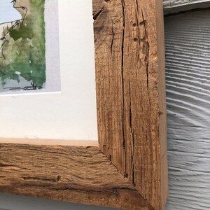 Signed Original Watercolor Painting Framed in Reclaimed Red Oak ...