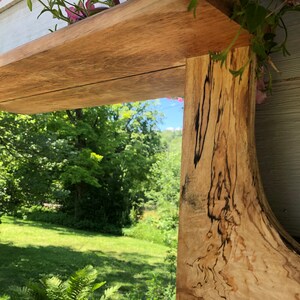 Live Edge Spalted Maple/ambrosia Maple Shelf Mirror, Book Matched ...