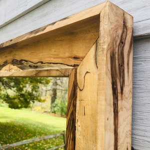 Book Matched Spalted Maple Mirror Clad in Wormy Ambrosia Maple, Country ...