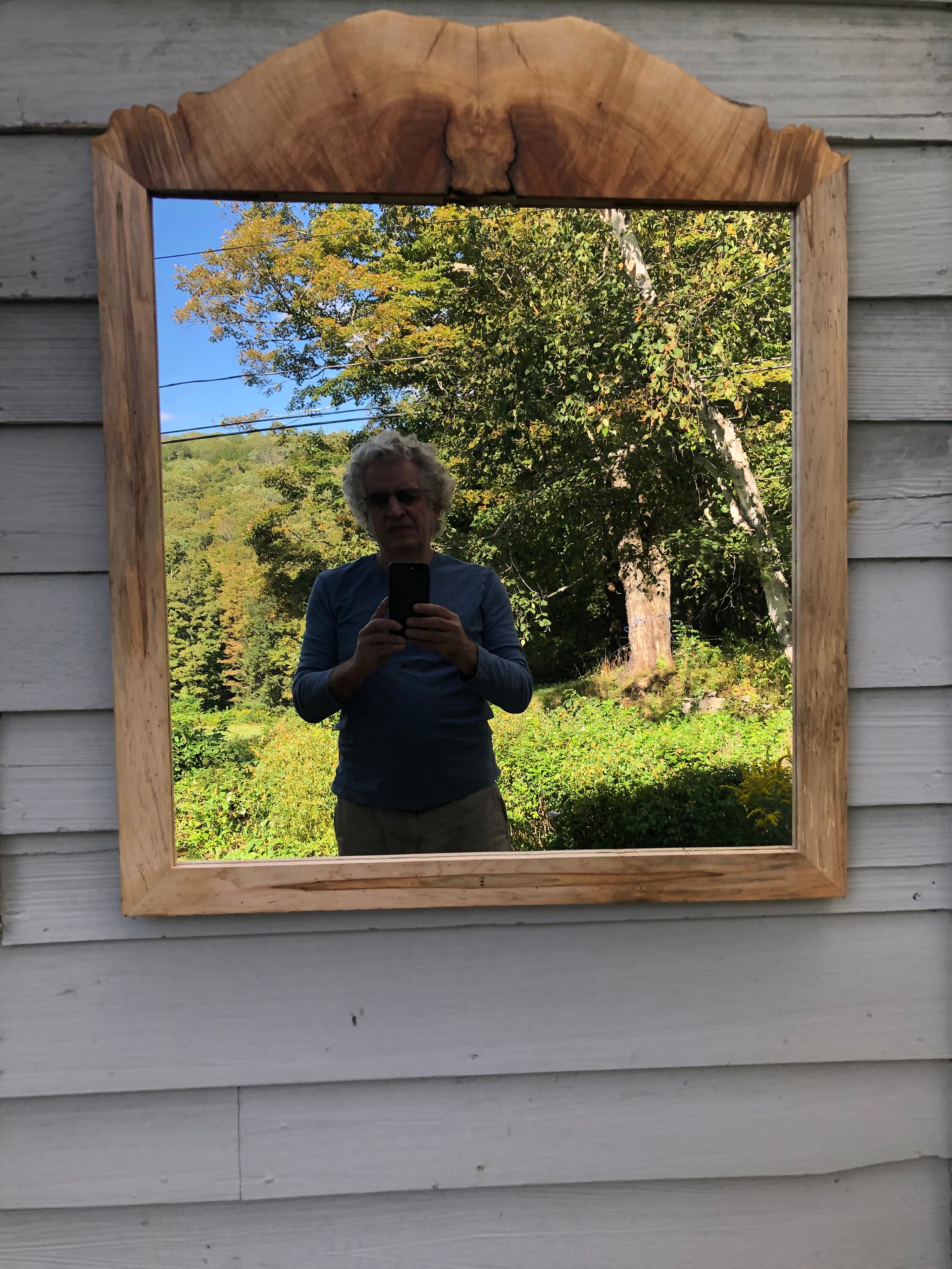 Knotty Live Edge Maple/ambrosia Maple Mirror, Book Matched, Country ...