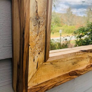 Book Matched Spalted Maple Mirror Clad in Wormy Ambrosia Maple, Country ...