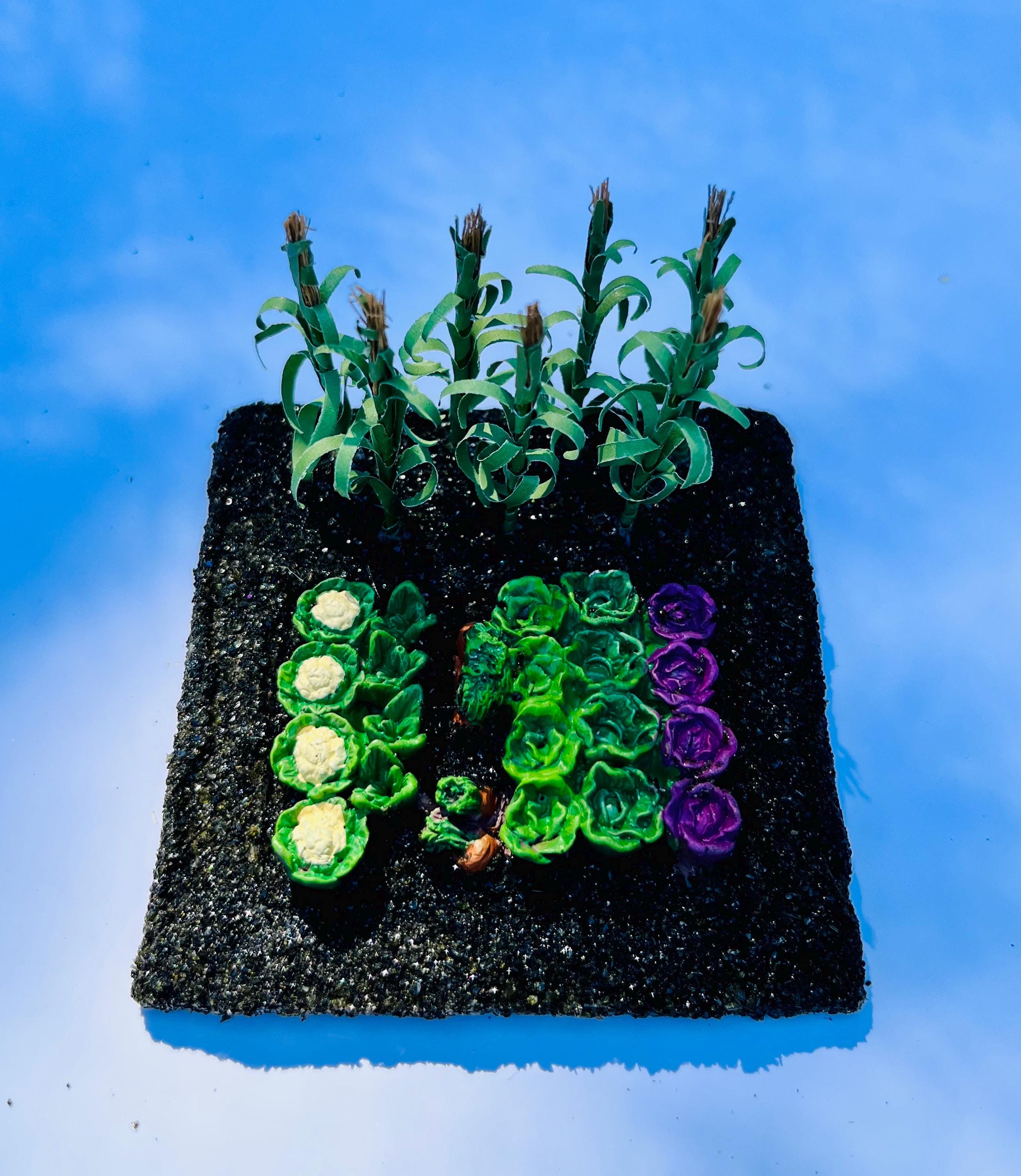 Miniature HO Scale Corn & Vegetable Garden - Dollhouse Fairy Garden - Etsy