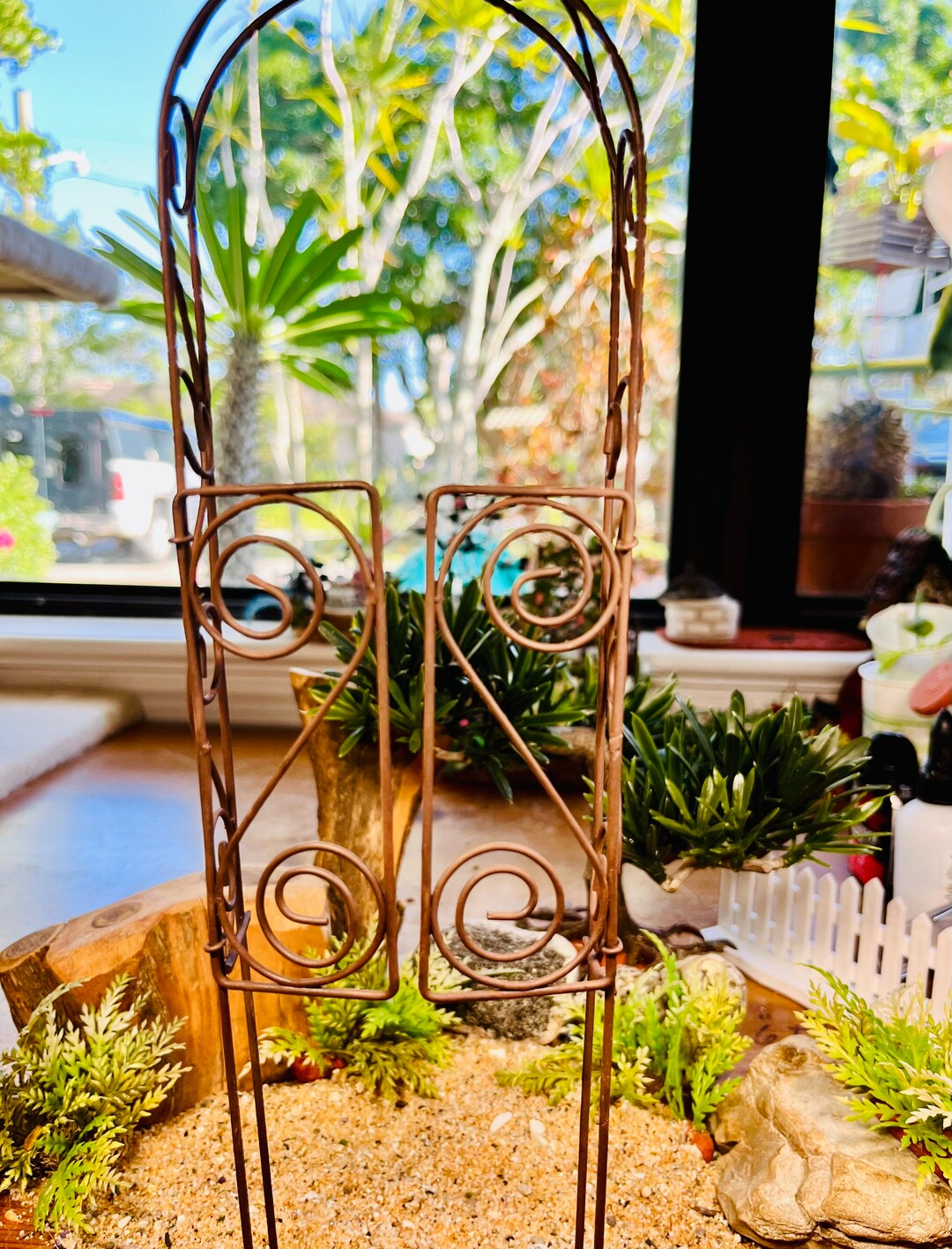 Miniature Gated Garden Arch: Dollhouse Fairy Garden Decor - Etsy