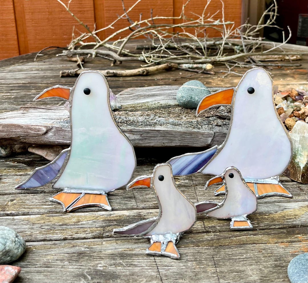 Handmade Stained Glass Seagull: Whimsical Coastal Decor - Etsy
