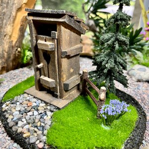 Miniature Rustic Outhouse Scene: Fairy Garden Cake Topper - Etsy