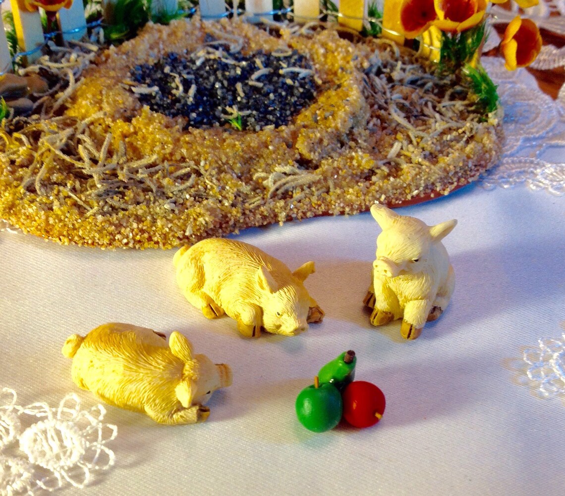 OOAK Miniature Pig Pen With 3 Little Pigs Miniature Pigs | Etsy