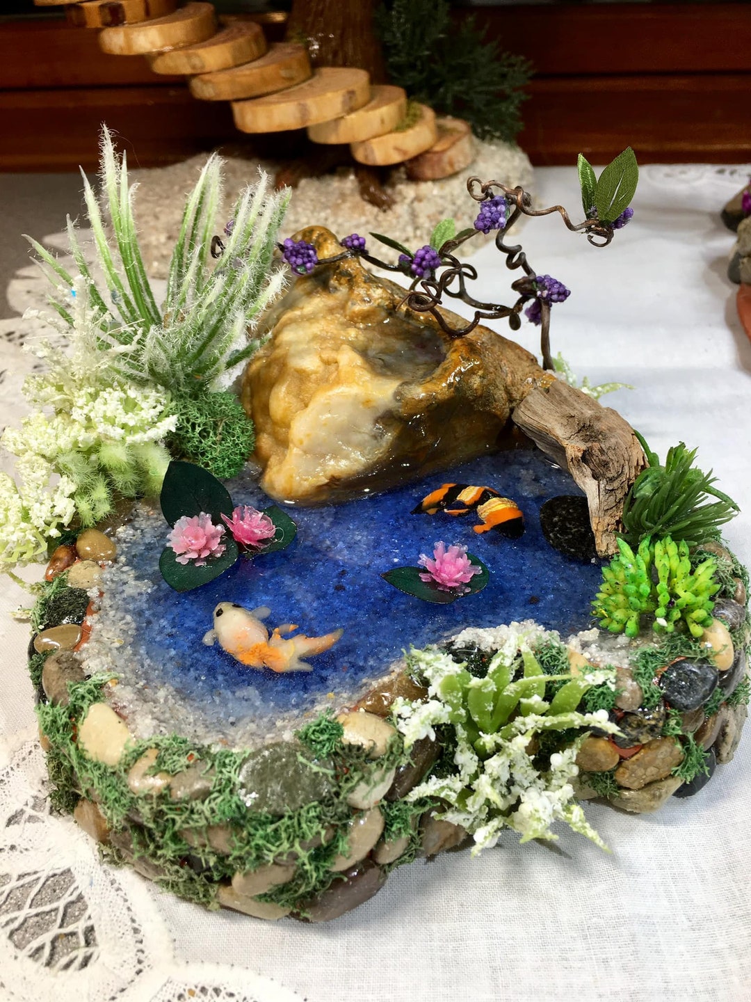 Set of 3 Tiny Miniature Koi Fish, Fairy Pond Koi Fish, Diorama Koi Fish ...