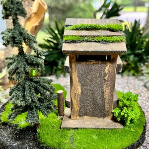 Miniature Rustic Outhouse Scene: Fairy Garden Cake Topper - Etsy