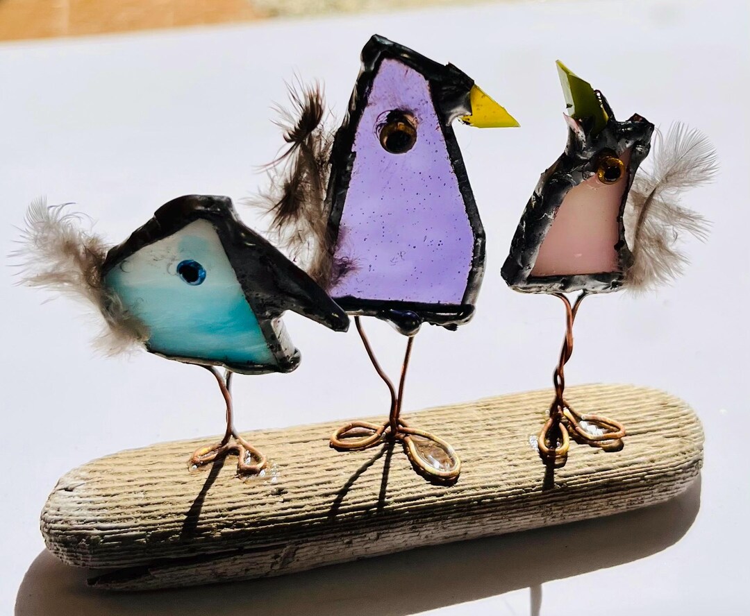 Stained Glass Suncatchers, Giggle Birds, Unique Gift, Hand Made One of ...