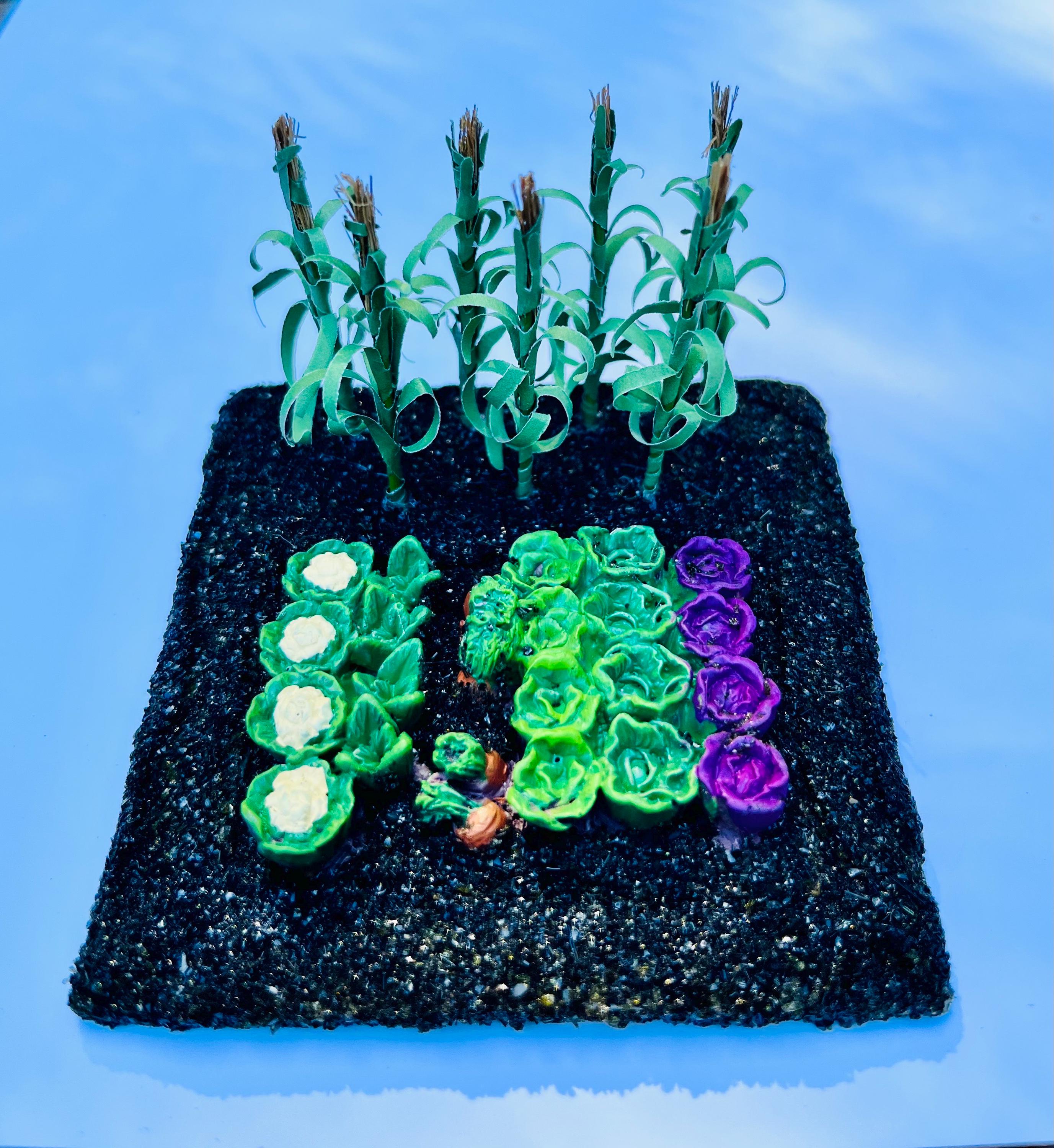 Miniature HO Scale Corn & Vegetable Garden - Dollhouse Fairy Garden - Etsy