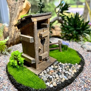 Miniature Rustic Outhouse Scene: Fairy Garden Cake Topper - Etsy