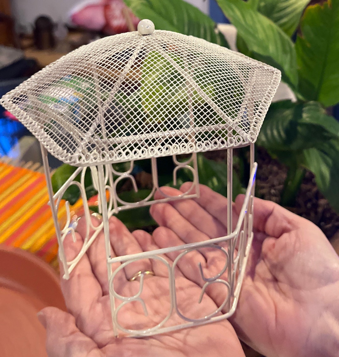 Miniature White Metal Gazebo, Table Decoration, Cake Topper, Outdoor ...