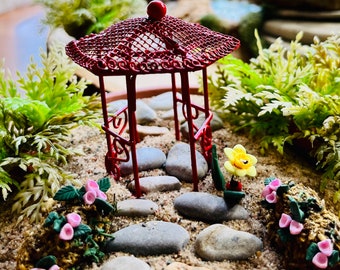 Miniature Farmhouse Garden Gazebo - Etsy