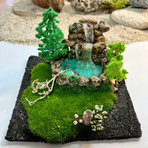 Miniature Fairy Waterfall Pond, Miniature Waterfall Pond Scene ...
