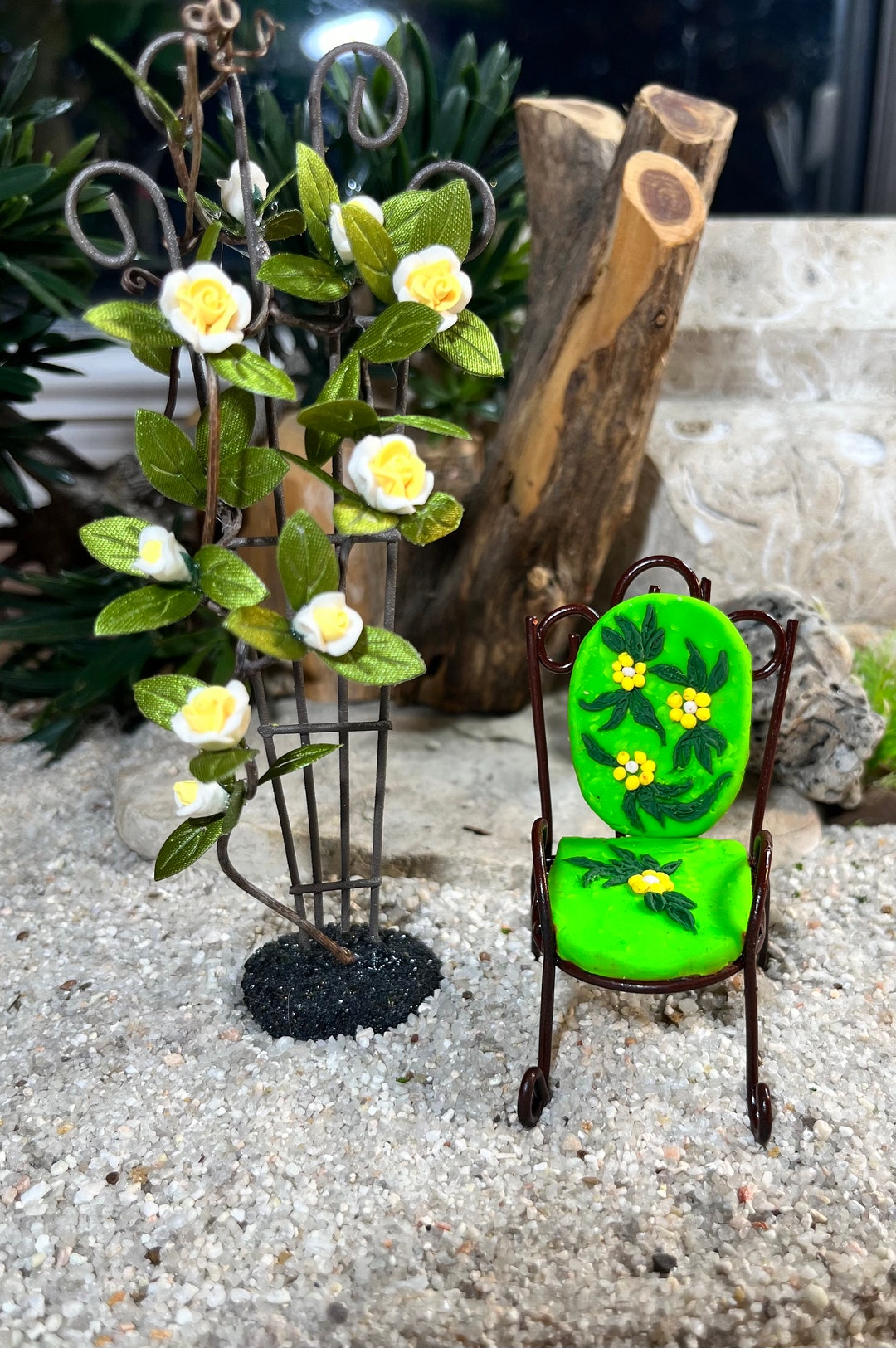 Miniature Fairy Chair or Trellis, Fairy Garden Accessories, Dollhouse ...