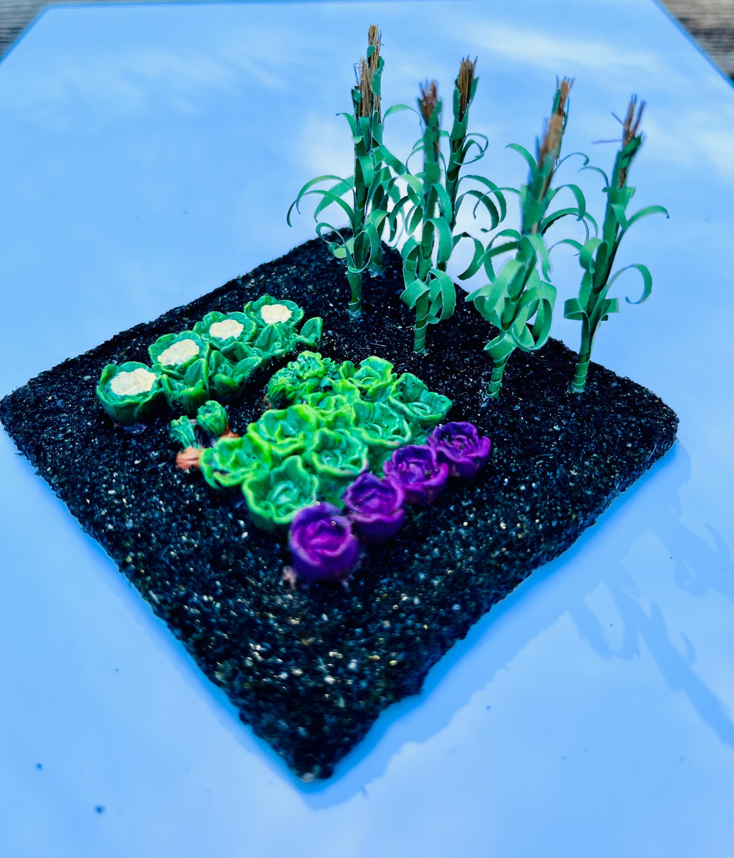 Miniature HO Scale Corn & Vegetable Garden - Dollhouse Fairy Garden - Etsy