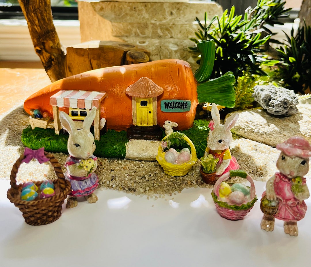 Miniature Easter Bunnies, Miniature Easter Carrot House, Miniature ...