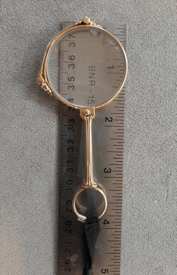 14K Antique Lorgnette The Lorgnette weighs 28.39 Gr… - Gem