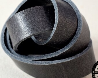 Dark Gray Double Sided Flat Leather Strap Raw Cut3/4 Inch 3 - Etsy