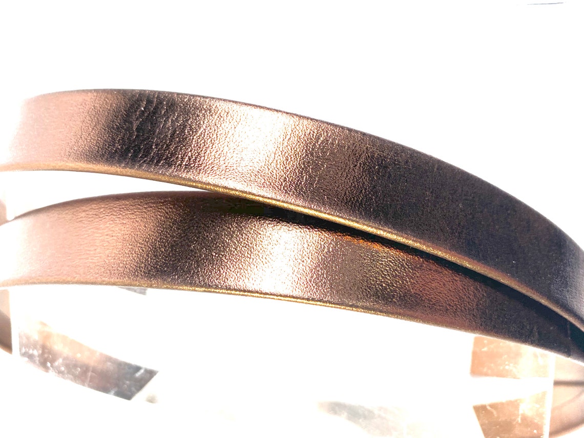 Metallic Copper Double Fold Flat Leather Strap 20mm 3/4 Inch - Etsy