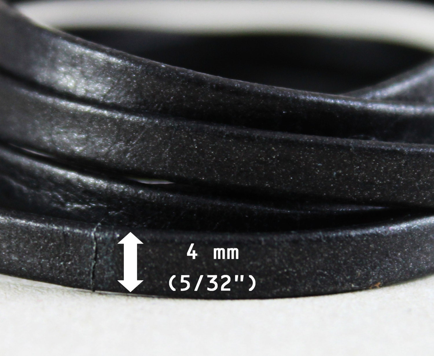 Genuine Black Leather Strap, Folded, Flat Folded Strap, Bag Strap, 4 Mm ...