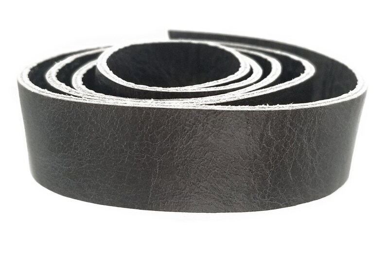 Dark Gray Double Sided Flat Leather Strap Raw Cut3/4 Inch 3 - Etsy