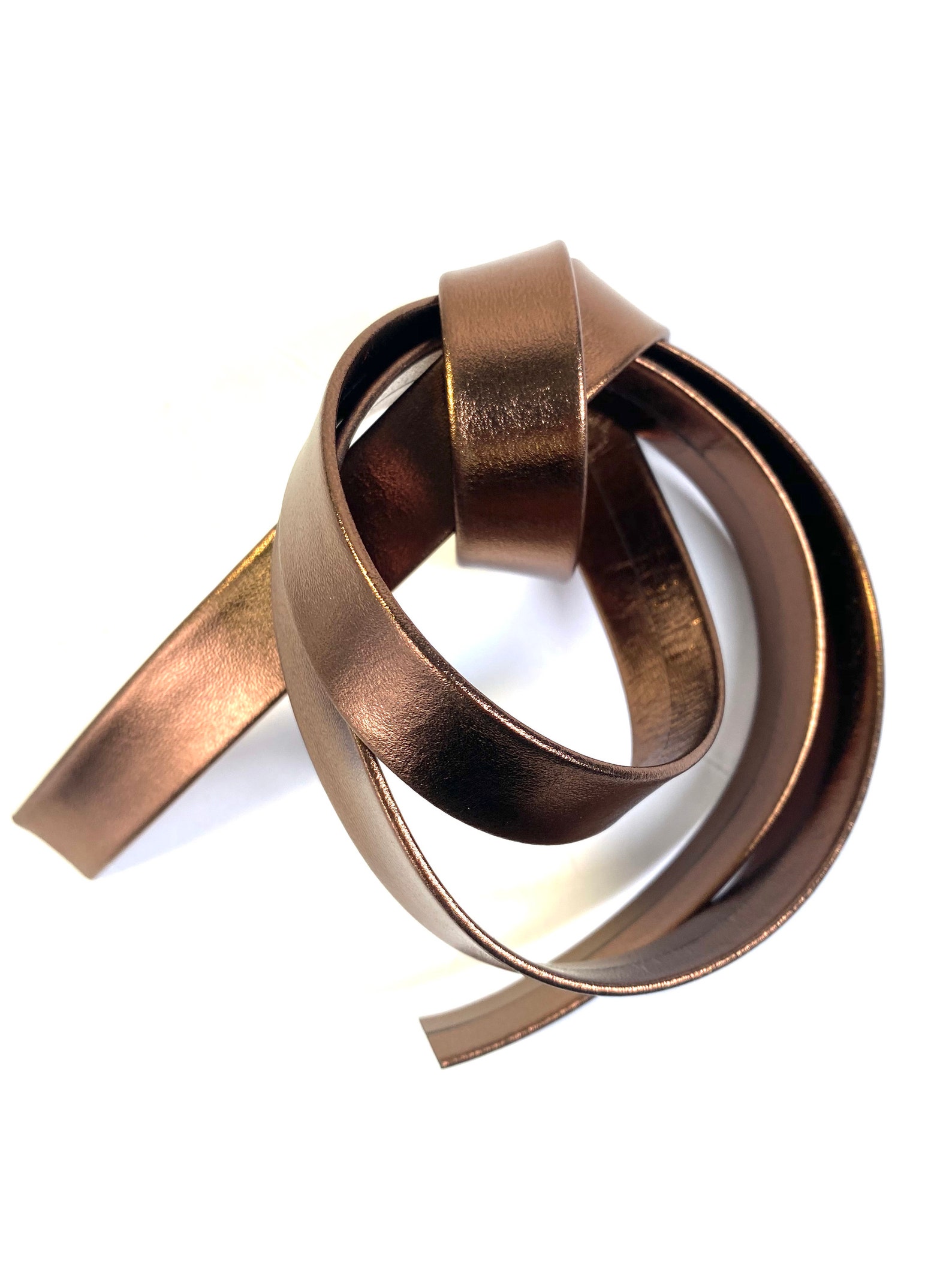 Metallic Copper Double Fold Flat Leather Strap 20mm 3/4 Inch - Etsy