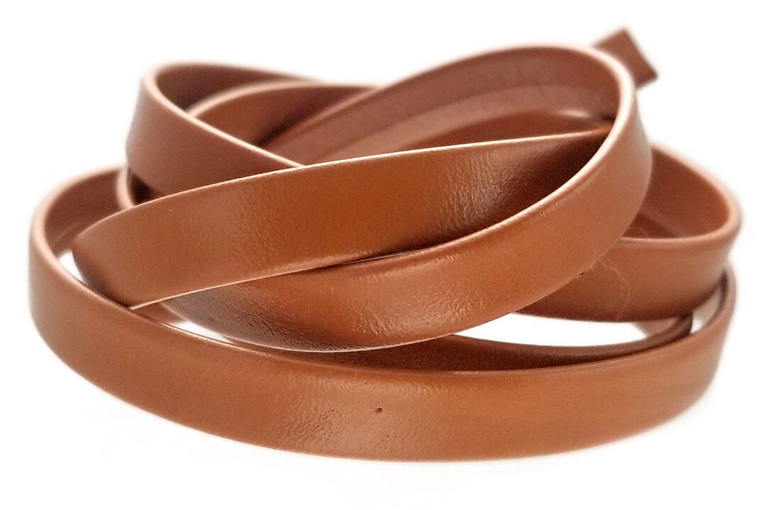 Maple Brown Double Folded Flat Leather Strap 10mm (3/8" Inch) 3 Yard ...
