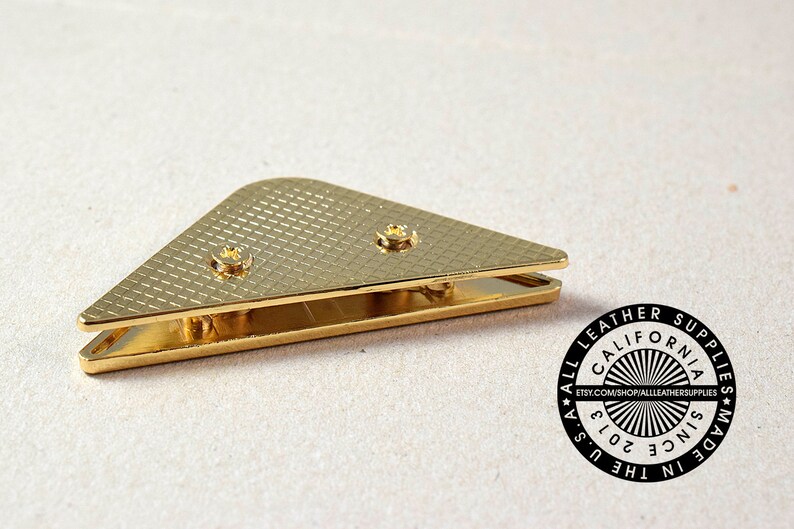 Gold Metal Triangle Bag Corner, 53 Mm Bag Clasp, Metal Corner, (10110 ...