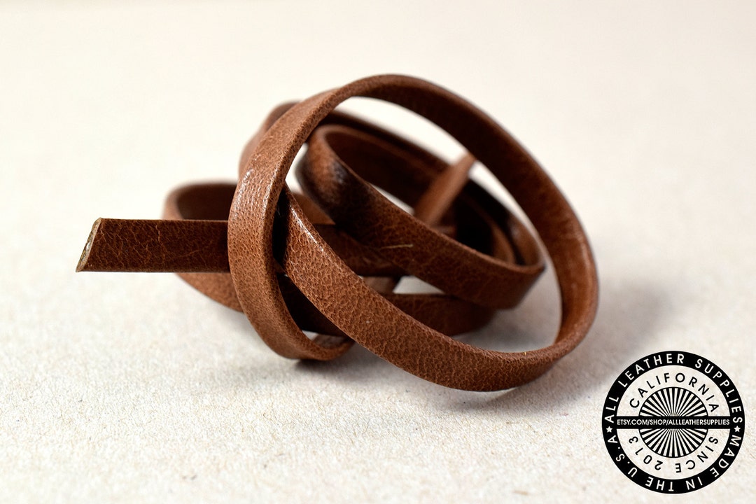 Premium Folded Brown Leather Cord - Genuine 4mm Thickness - Crafting ...