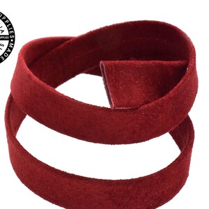 Red Double Fold Suede Flat Leather Strap 13mm, 10mm, 6mm, 4mm - 3 Yards ...