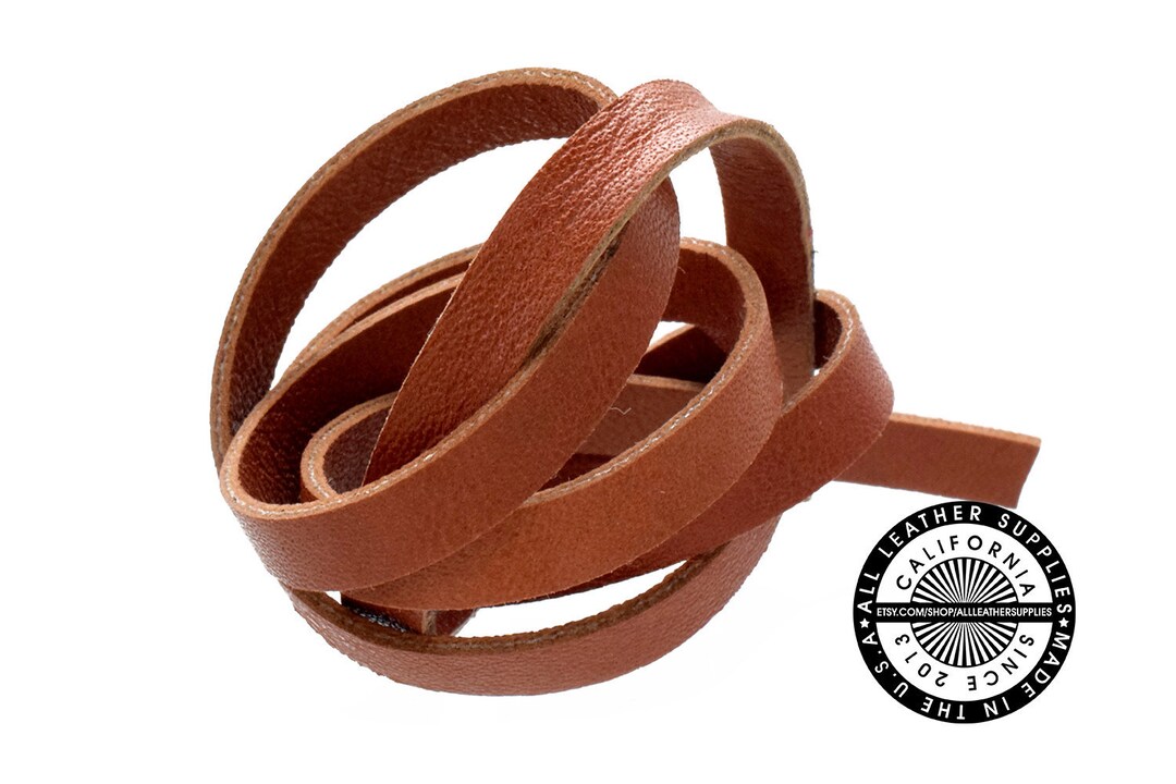 Genuine Leather Strap, Double Sided Leather, Brick Orange, 6mm (1/4 ...
