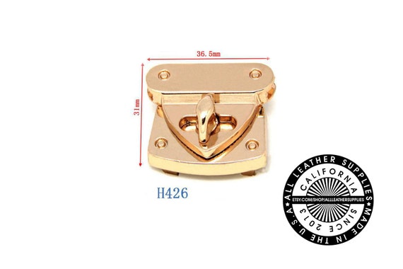 Items similar to Gold Metal Square Turn Lock, 36 mm x 31 mm Turn Lock ...