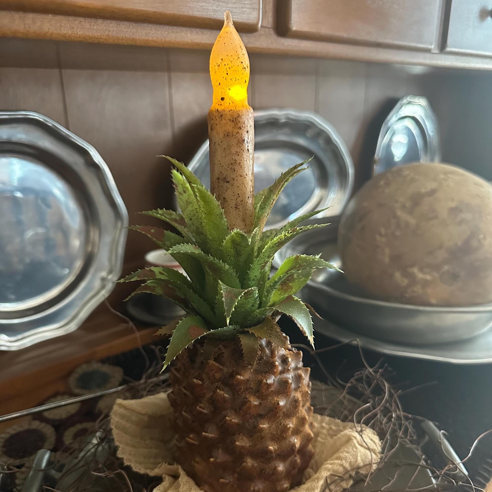 Primitive/colonial Beeswax Pineapple - Etsy