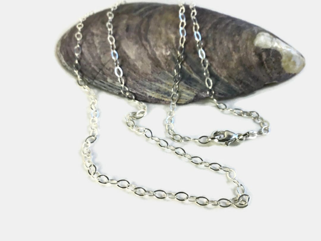 Sterling Silver Cable Chain, Lobster Clasp, Custom Length, Chain for ...