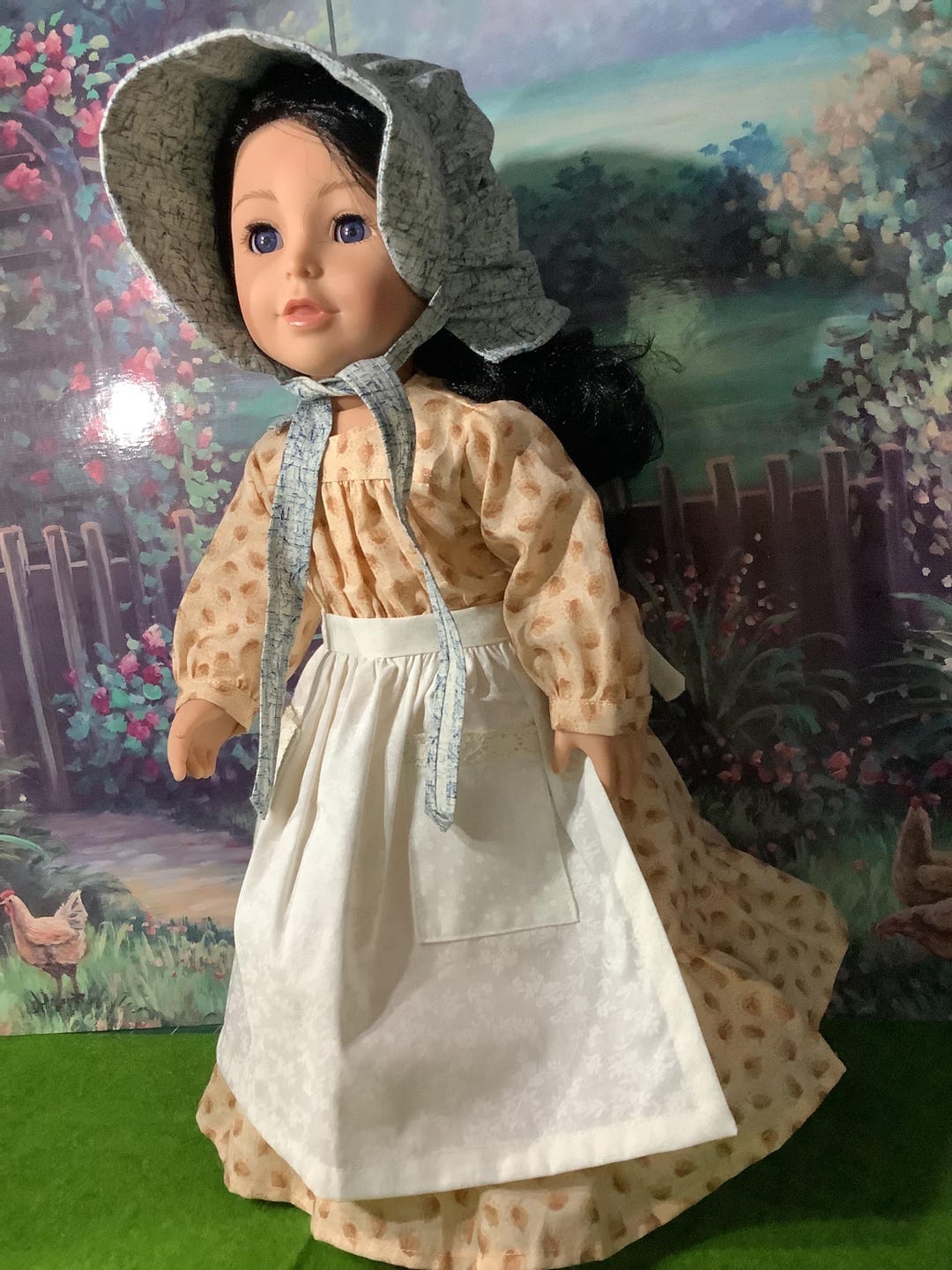 4 Piece 1850 Historically Accurate Prairie Dress Set for 18 Inch Dolls ...