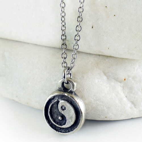 Yin Yang Pendant Necklace on Stainless Steel Chain Yoga - Etsy