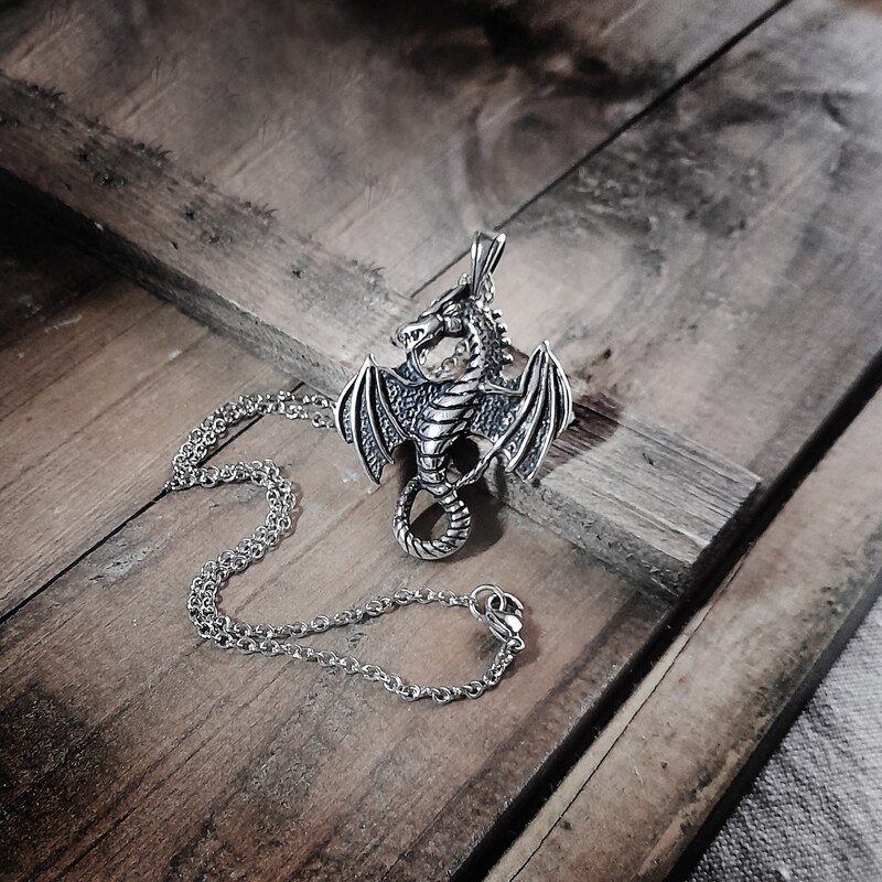 Dragon Pendant Necklace - Etsy