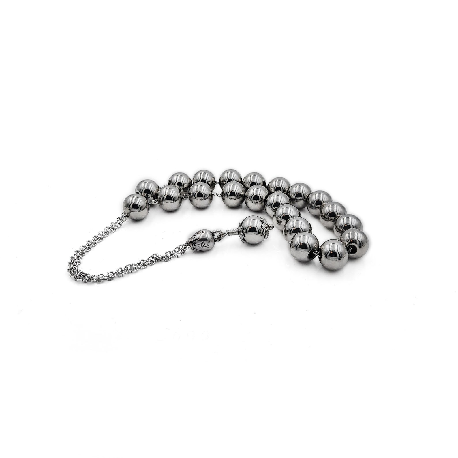 Komboloi, Worry Beads With Stainless Steel Beads on Chain, Unisex Gifts ...