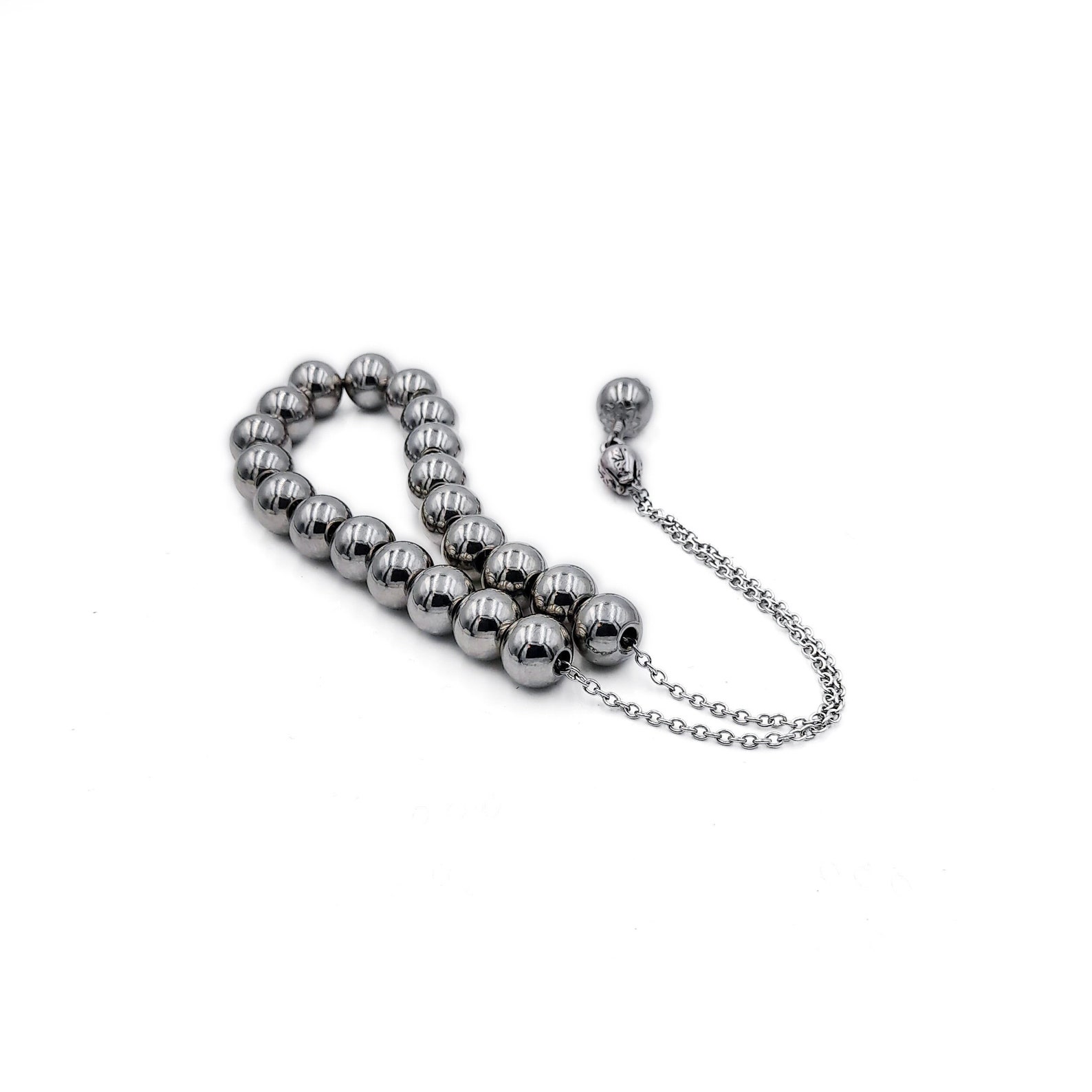 Komboloi, Worry Beads With Stainless Steel Beads on Chain, Unisex Gifts ...