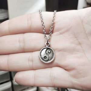 Yin Yang Pendant Necklace on Stainless Steel Chain, Yoga Spiritual ...