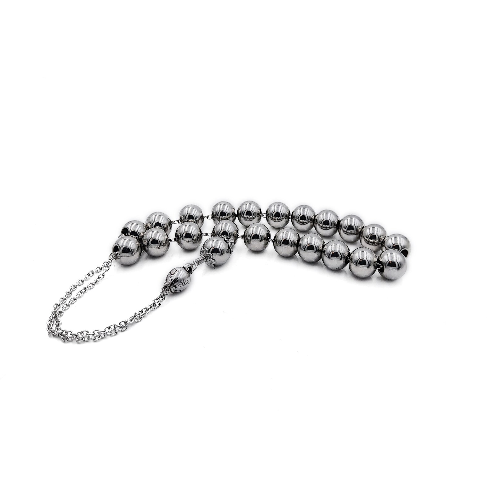 Komboloi, Worry Beads With Stainless Steel Beads on Chain, Unisex Gifts ...