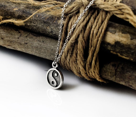 Yin Yang Pendant Necklace on Stainless Steel Chain Yoga - Etsy