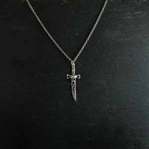 Miniature Pirate Knife Sword Pendant Necklace on Steel Chain, Mens ...