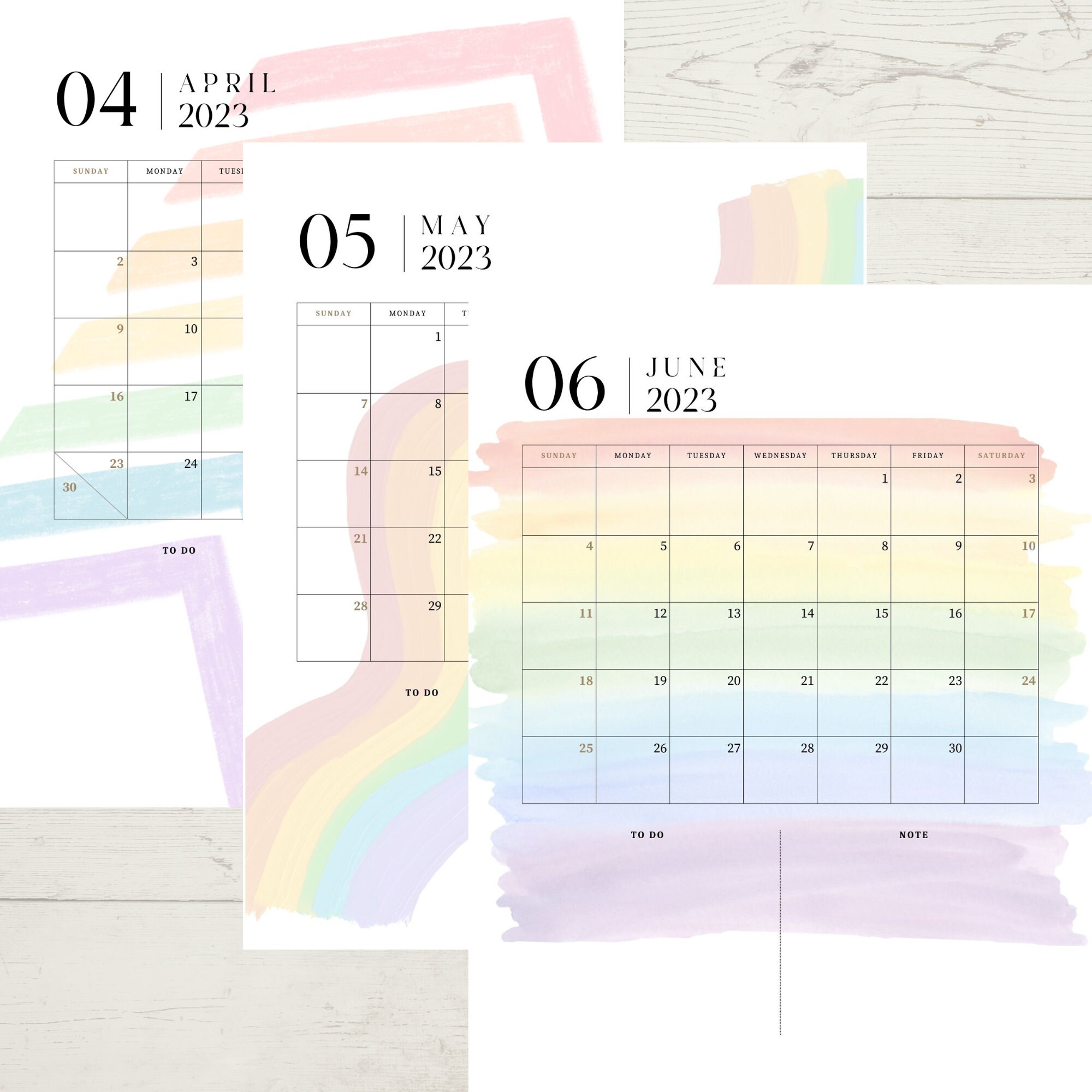 Printable Rainbow Monthly Planner *** DIGITAL DOWNLOAD ONLY*** - Etsy