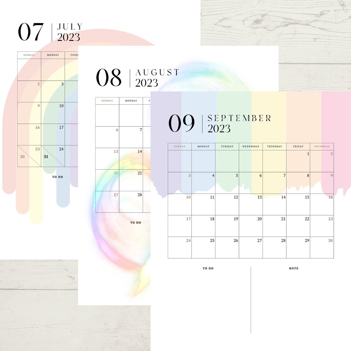 Printable Rainbow Monthly Planner *** DIGITAL DOWNLOAD ONLY*** - Etsy