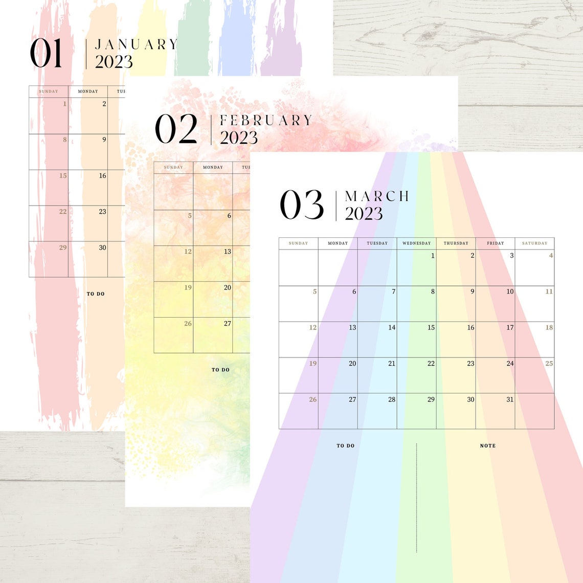 Printable Rainbow Monthly Planner *** DIGITAL DOWNLOAD ONLY*** - Etsy