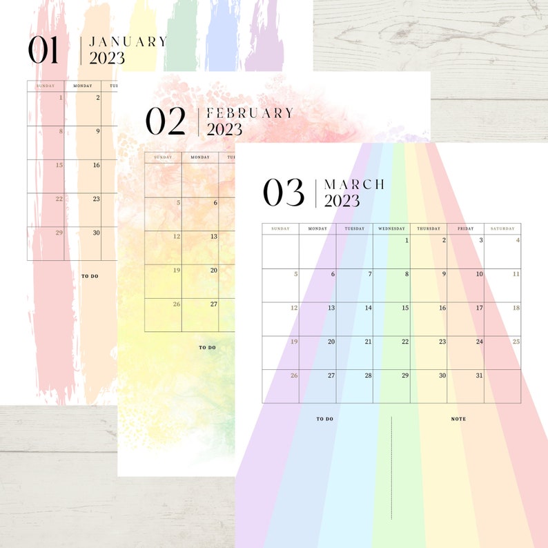 Printable Rainbow Monthly Planner *** DIGITAL DOWNLOAD ONLY*** - Etsy